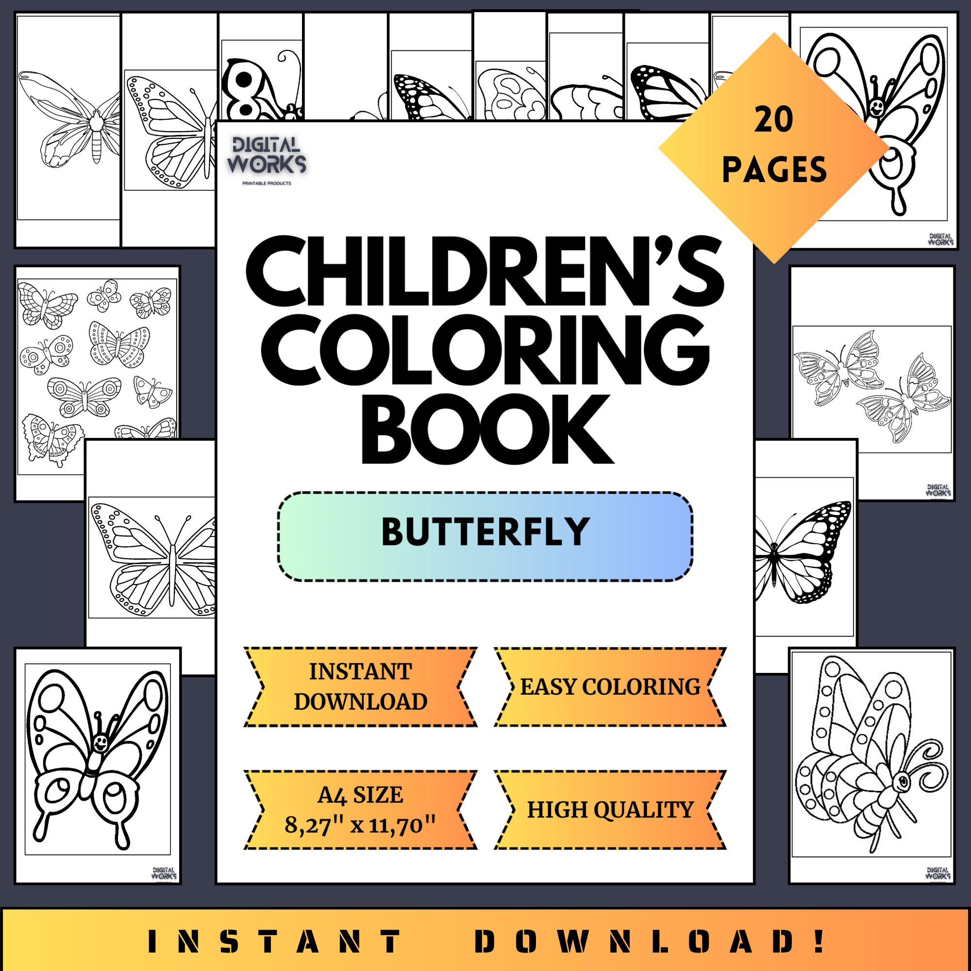 Butterfly Coloring Pages for Kids Toddlers Preschool Toddlers Coloring ...