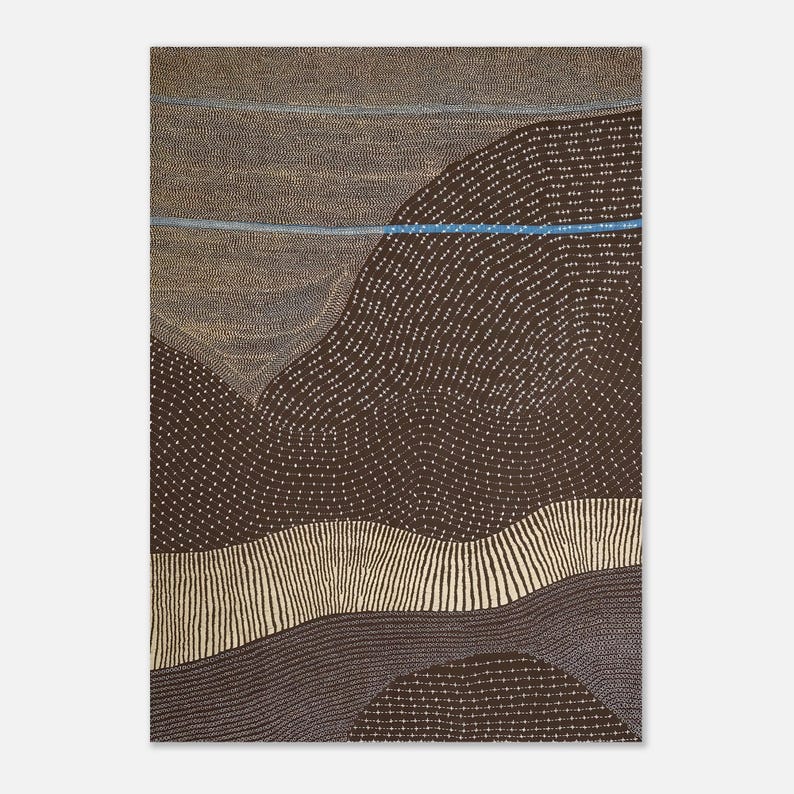 Brown and Cream Abstract Landscape Wall Art | Textured Pattern – Fine ...