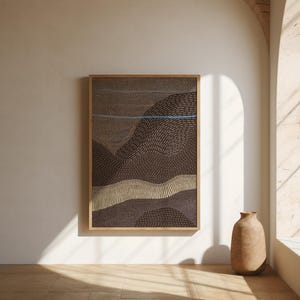 Brown and Cream Abstract Landscape Wall Art | Textured Pattern – Fine ...