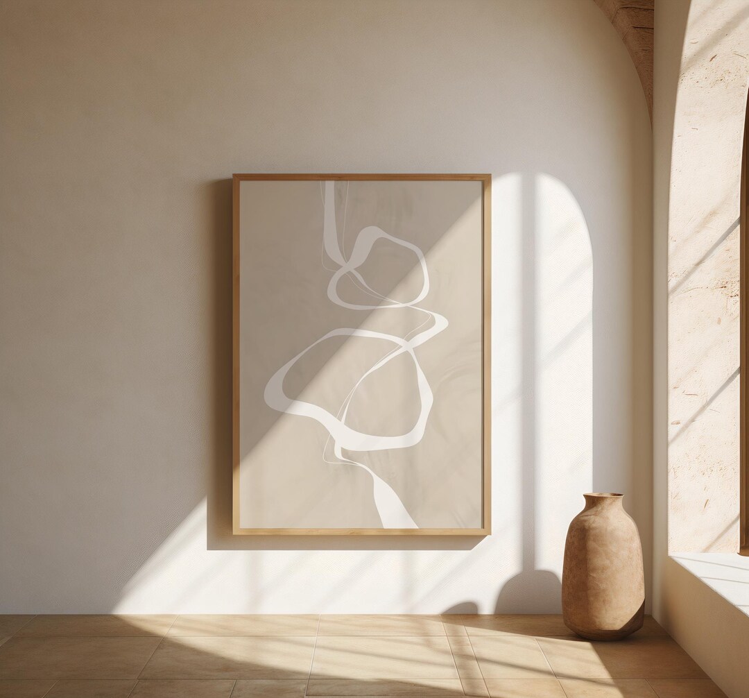 Soft Neutral Abstract Line Art – Fine Art Poster - Etsy