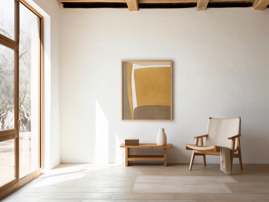 Digital Download: Modern Neutral Abstract · Warm Ochre Minimalist Print ...