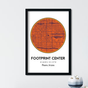 Footprint Center, Phoenix Suns, NBA Stadium Map, Basketball Art ...