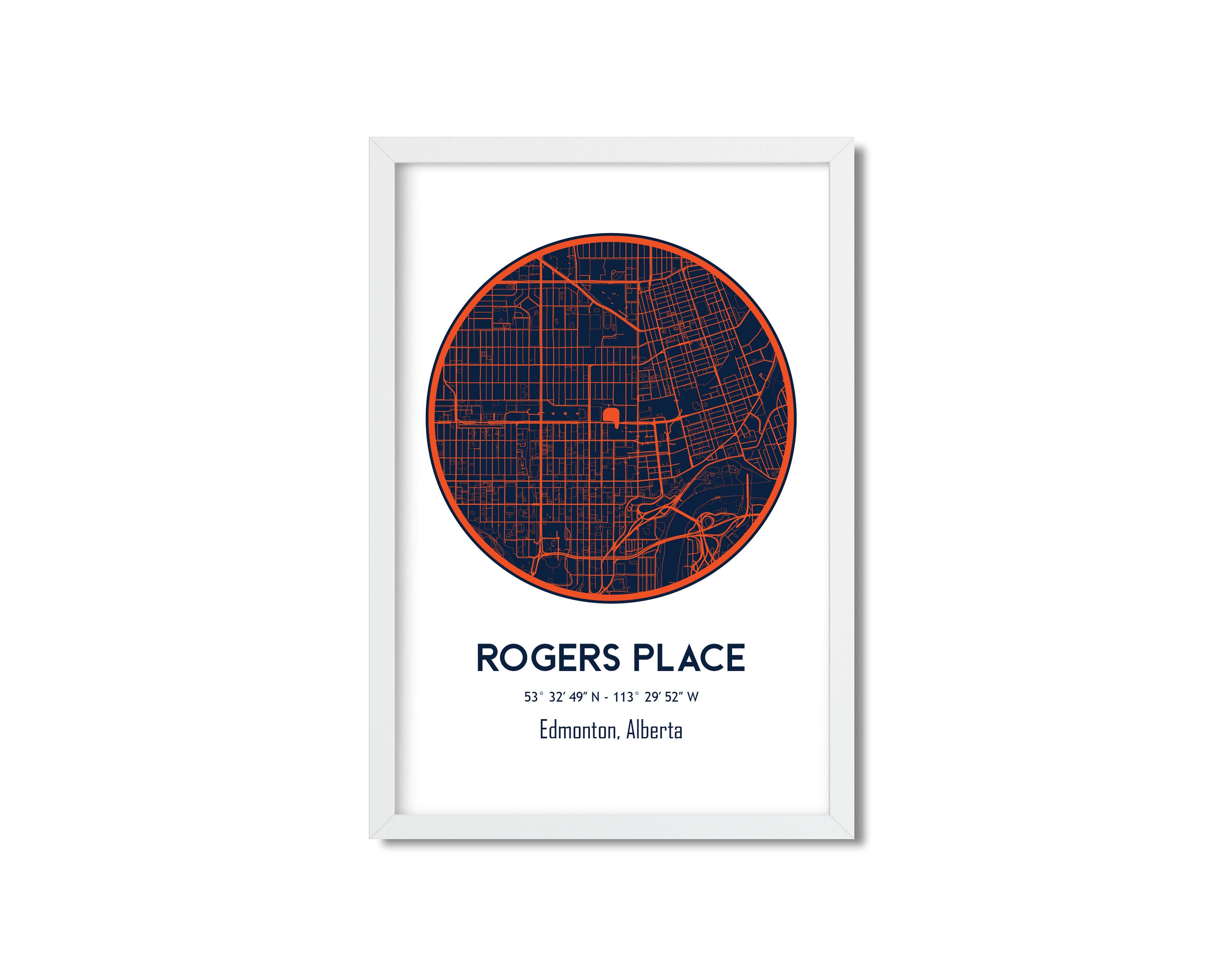 Edmonton Oilers Rogers Place Map NHL Ice Hockey Poster Ice Hockey Arena ...