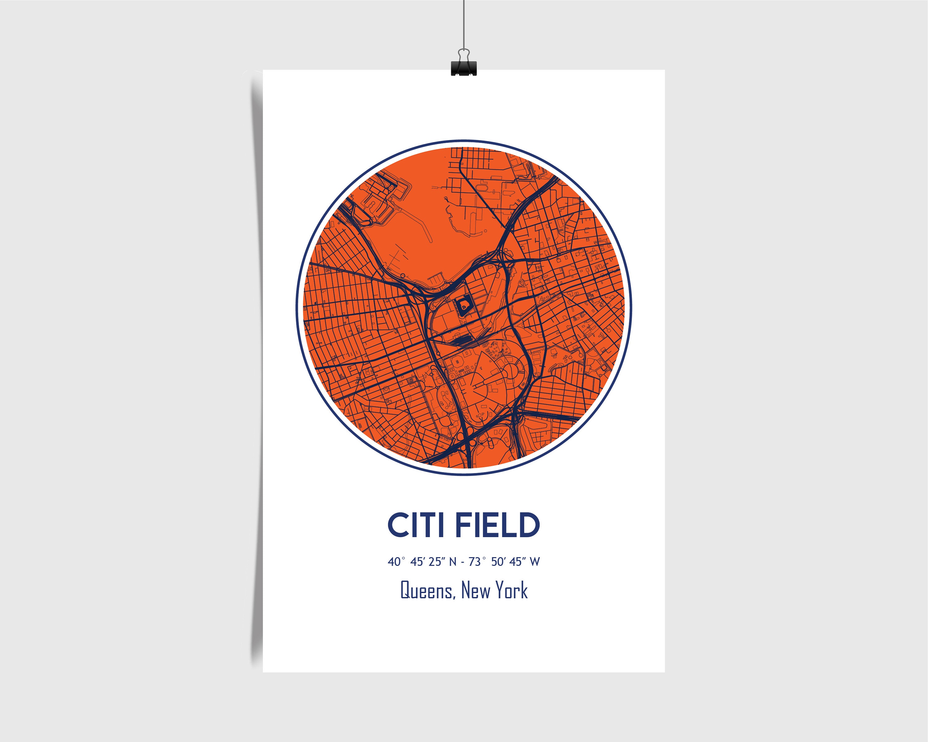 Citi Field Stadium Citi Field Map New York Mets Fan Mets - Etsy