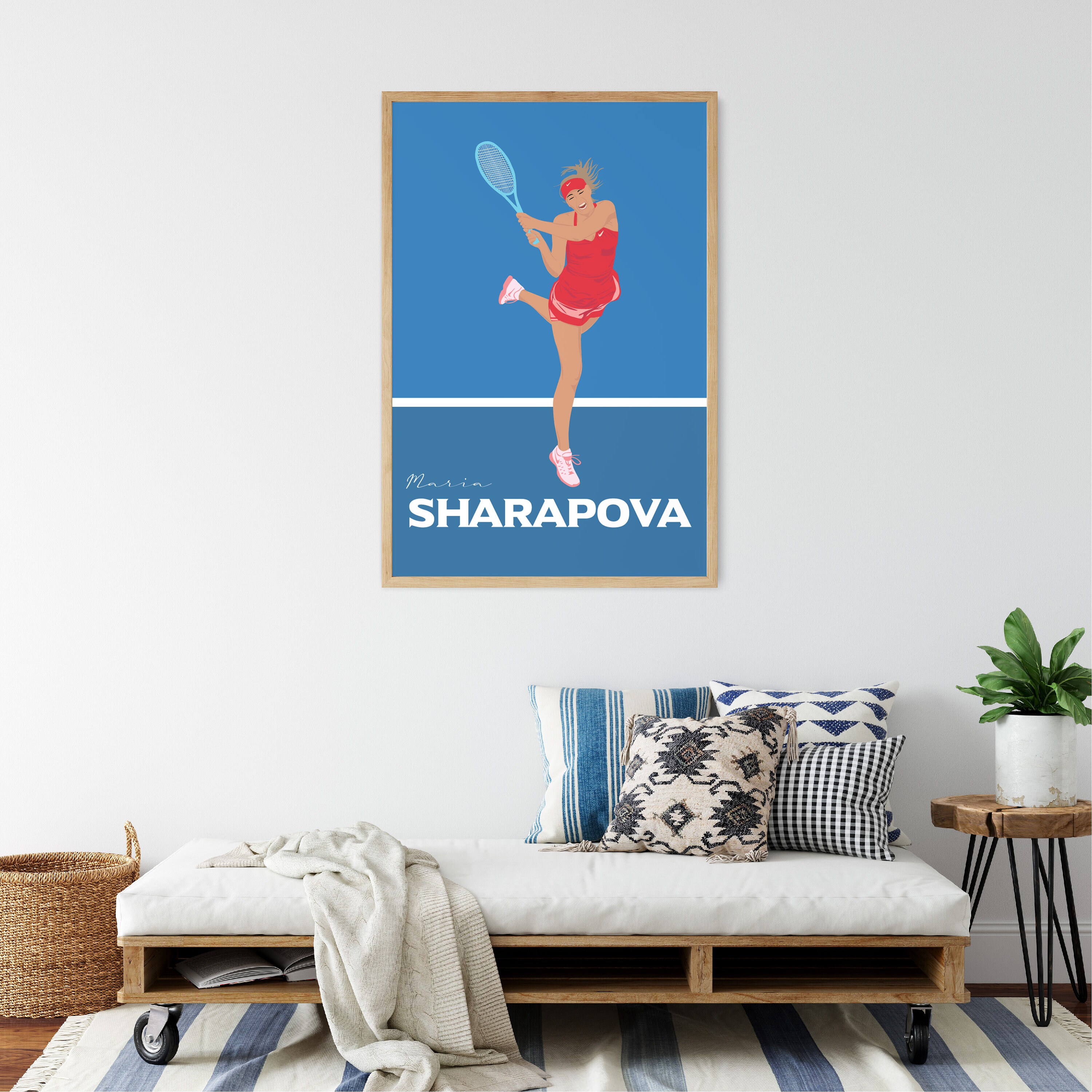 Maria Sharapova, Tennis Poster, Russian Tennis, Grand Slam Art, Woman ...
