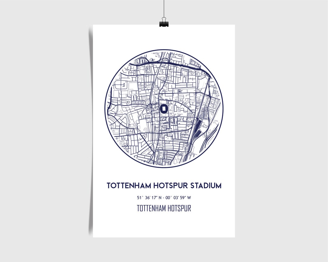 Tottenham Hotspur, Stadium Map, Premier League, United Kingdom, Soccer ...