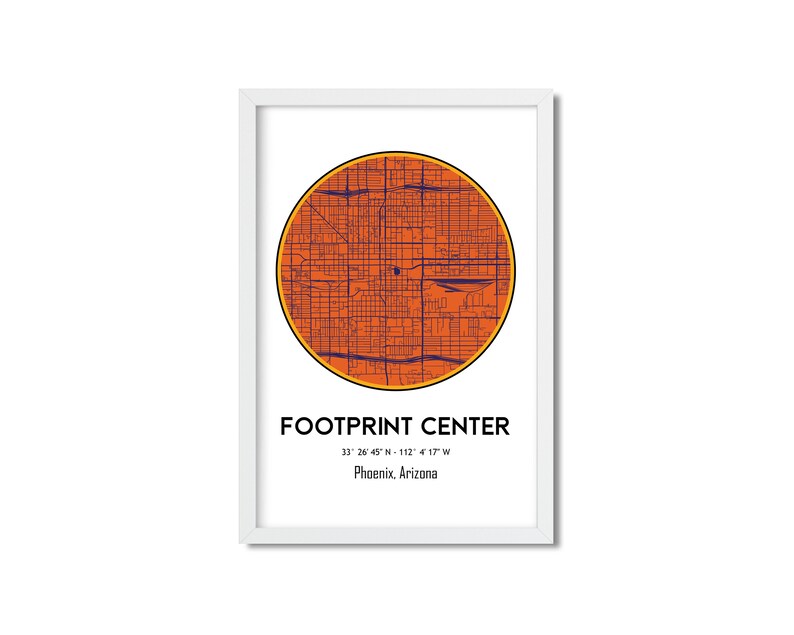 Footprint Center Phoenix Suns NBA Stadium Map Basketball - Etsy