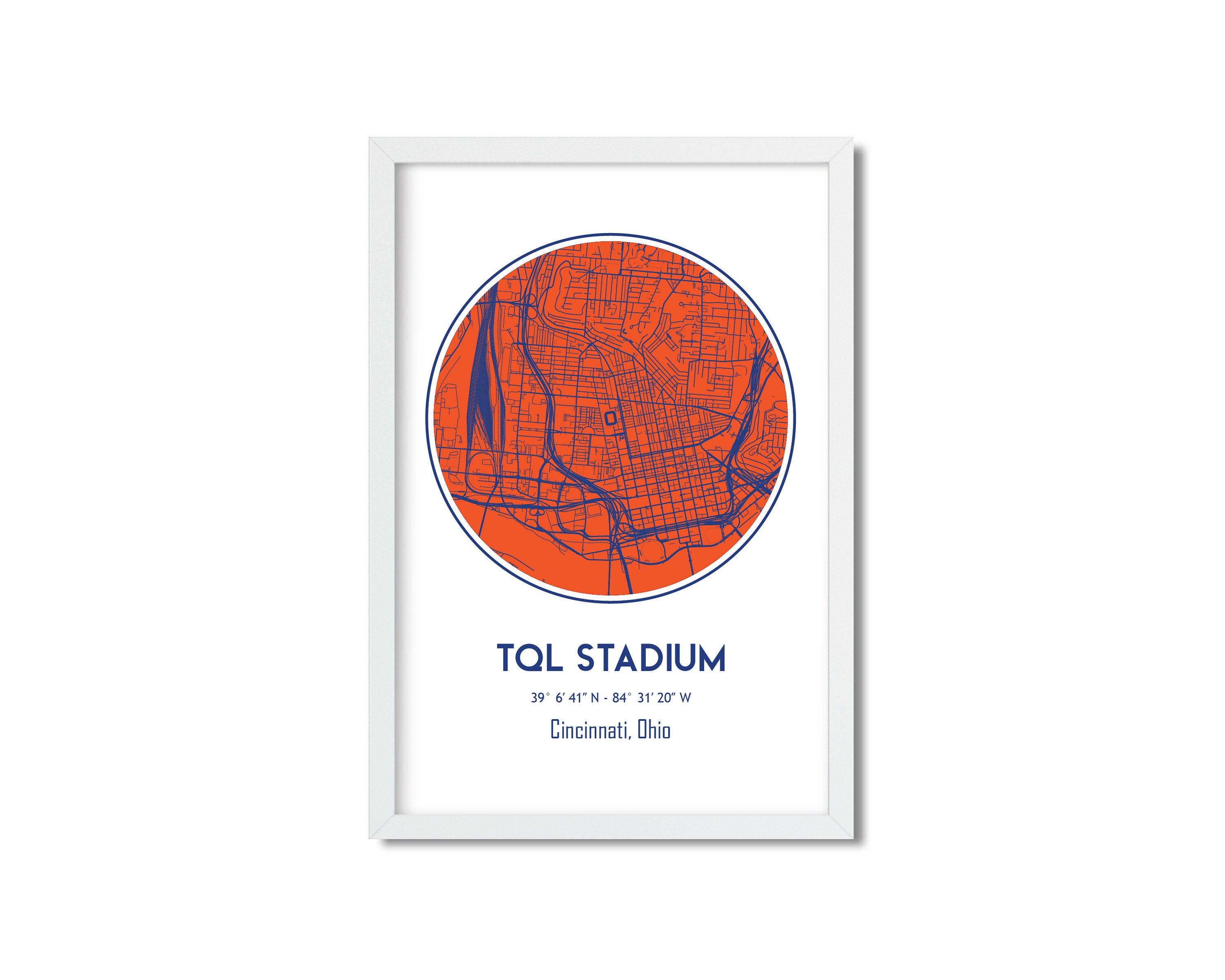 TQL Stadium Map, FC Cincinnati, Sports Fan Gift, Football Poster, Major ...