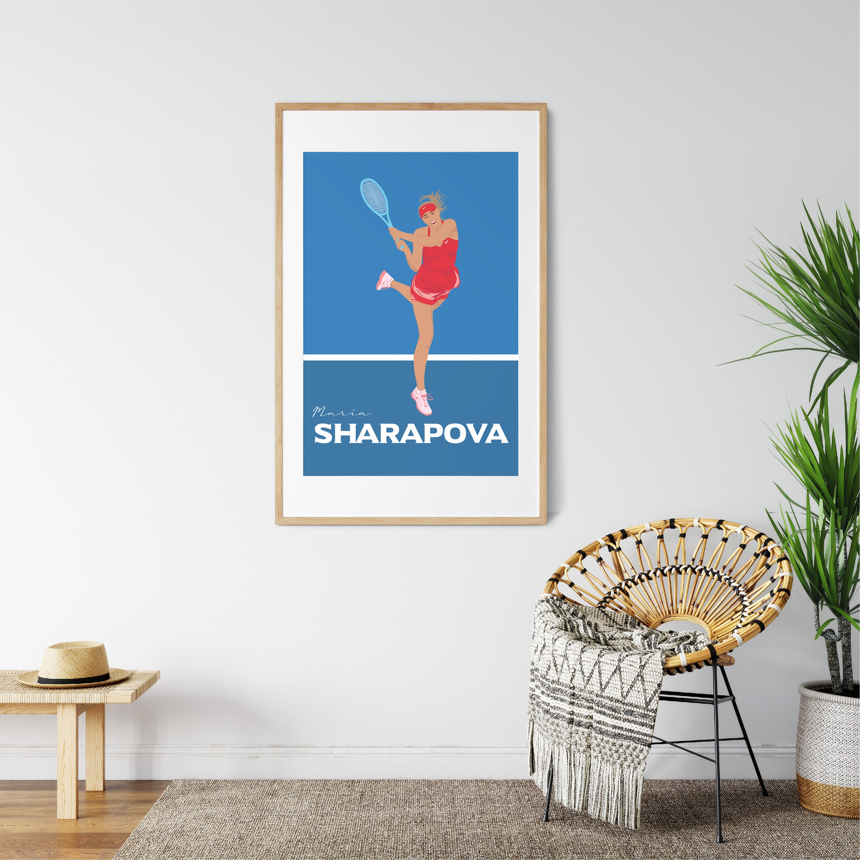 Maria Sharapova, Tennis Poster, Russian Tennis, Grand Slam Art, Woman ...