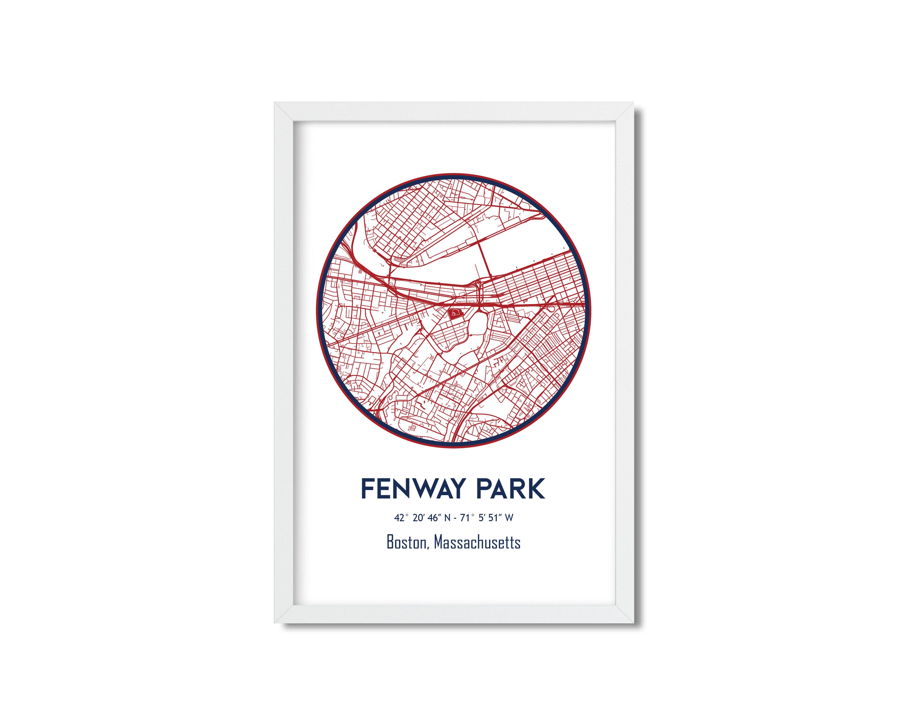 Fenway Park Map, Fenway Park Print, Boston Red Sox, Baseball Fan Art ...