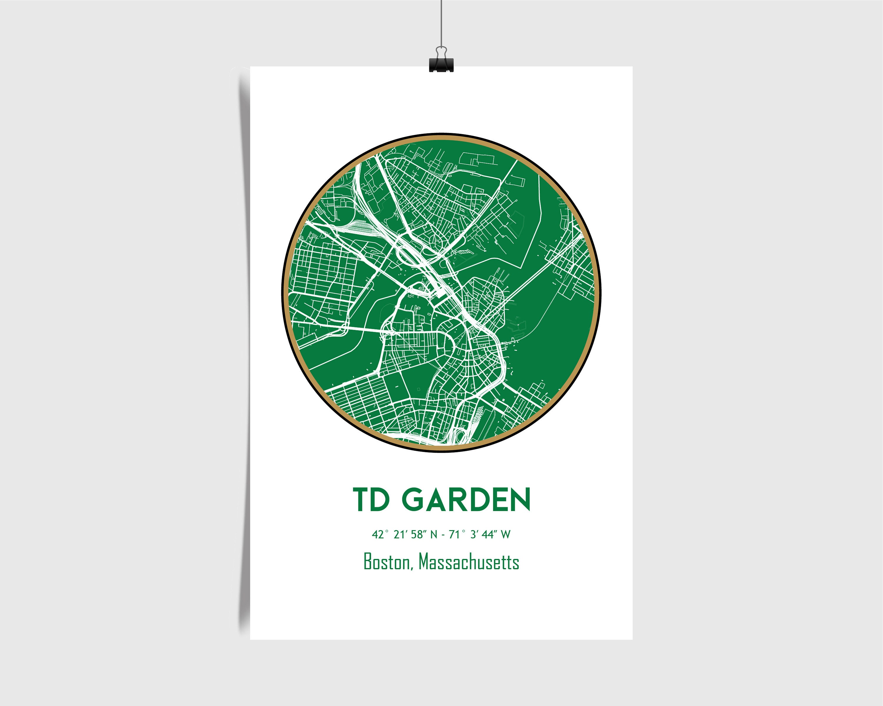 TD Garden Map, Boston Celtics Print, Fan Gift, Boston Stadium ...