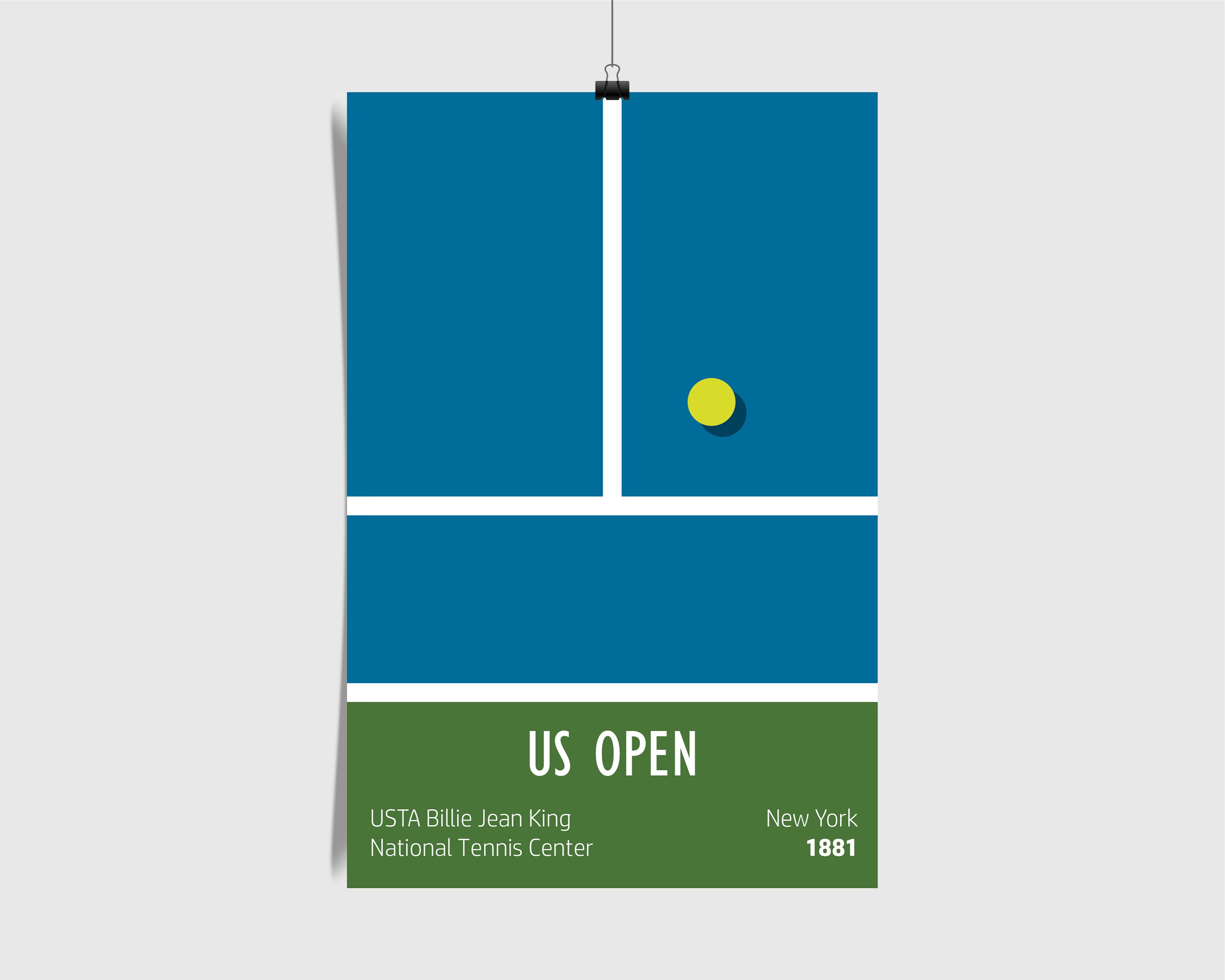 Us Open Poster, Sports Art Print, Minimalist Print, Tennis Lover Gift ...