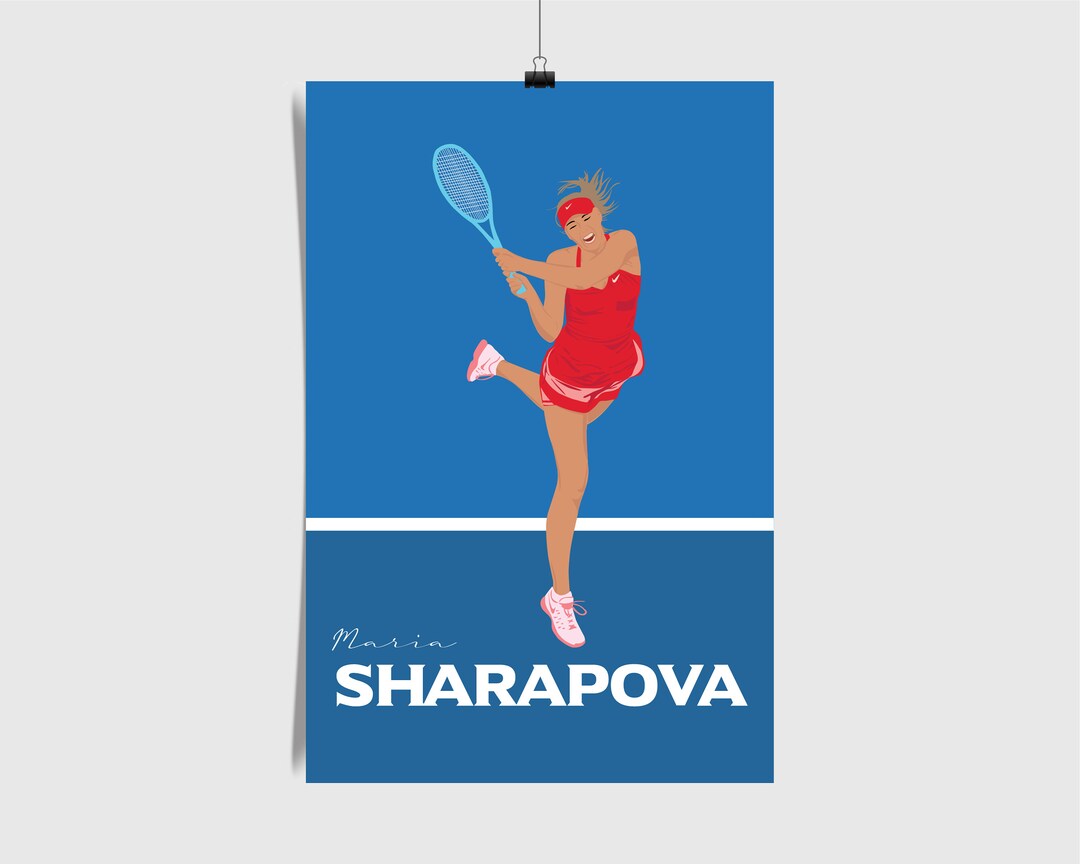 Maria Sharapova, Tennis Poster, Russian Tennis, Grand Slam Art, Woman ...
