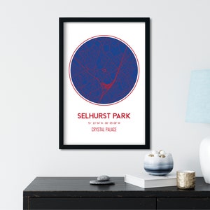 Selhurst Park, Crystal Palace, English Football, London Map, EPL Poster ...