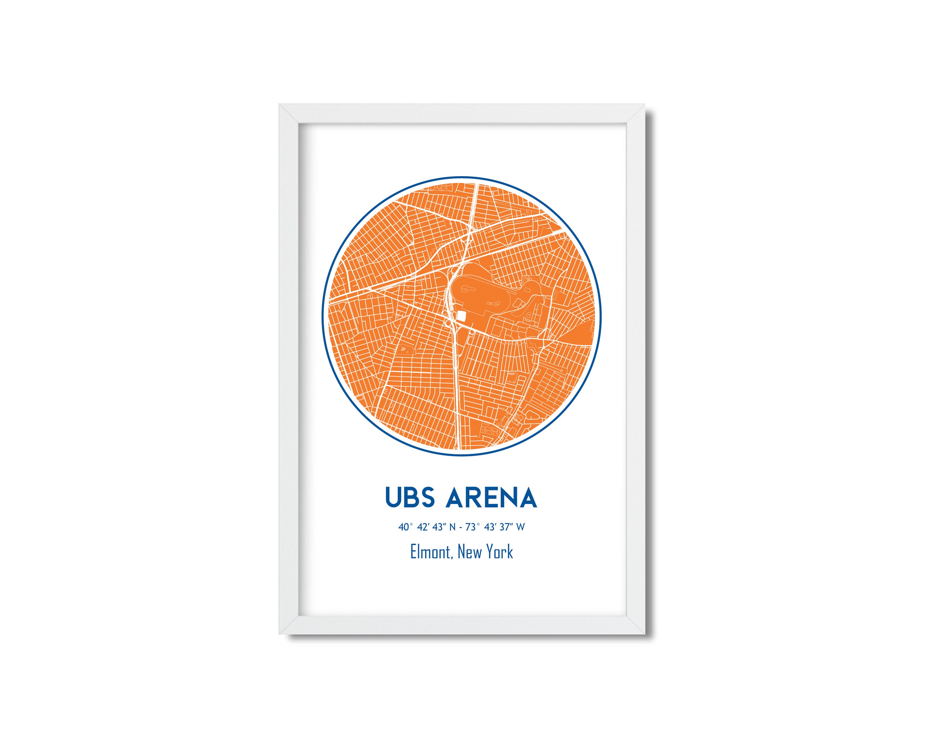 UBS Arena, New York Islanders, NHL Stadium Map, Ice Hockey Art, Elmont ...