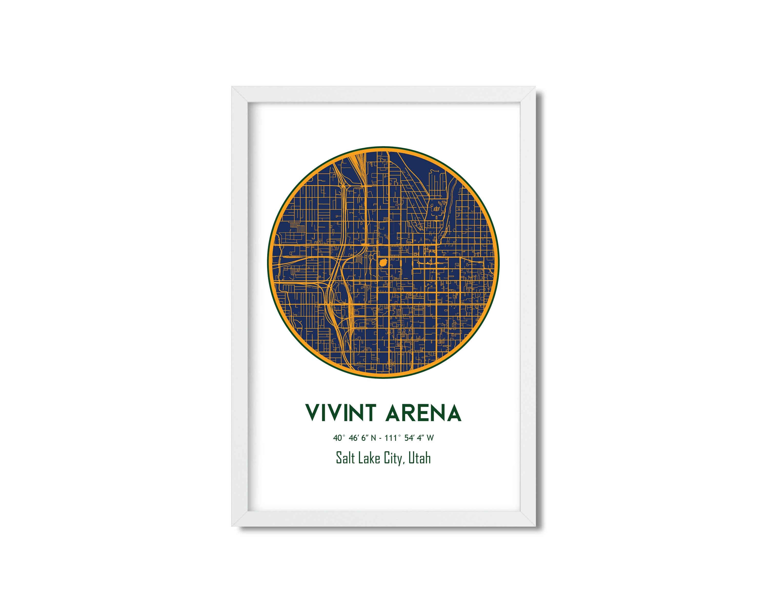 Vivint Arena Utah Jazz NBA Stadium Map Basketball Art Salt - Etsy
