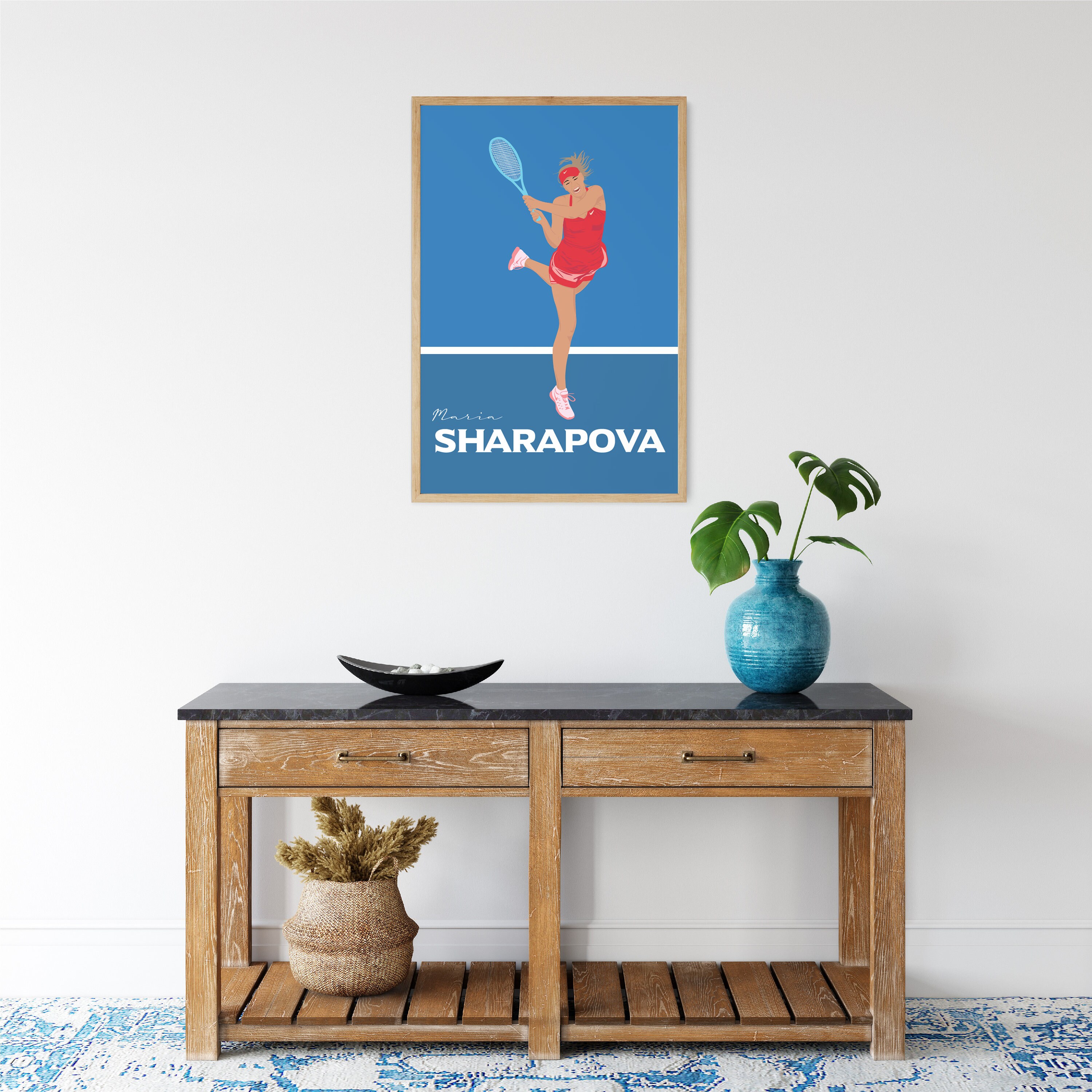 Maria Sharapova, Tennis Poster, Russian Tennis, Grand Slam Art, Woman ...