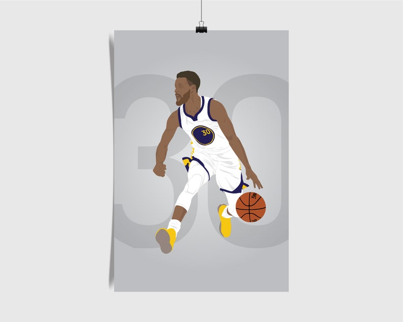 Stephen Curry Print, NBA Basketball, Golden State Warriors, Chase ...