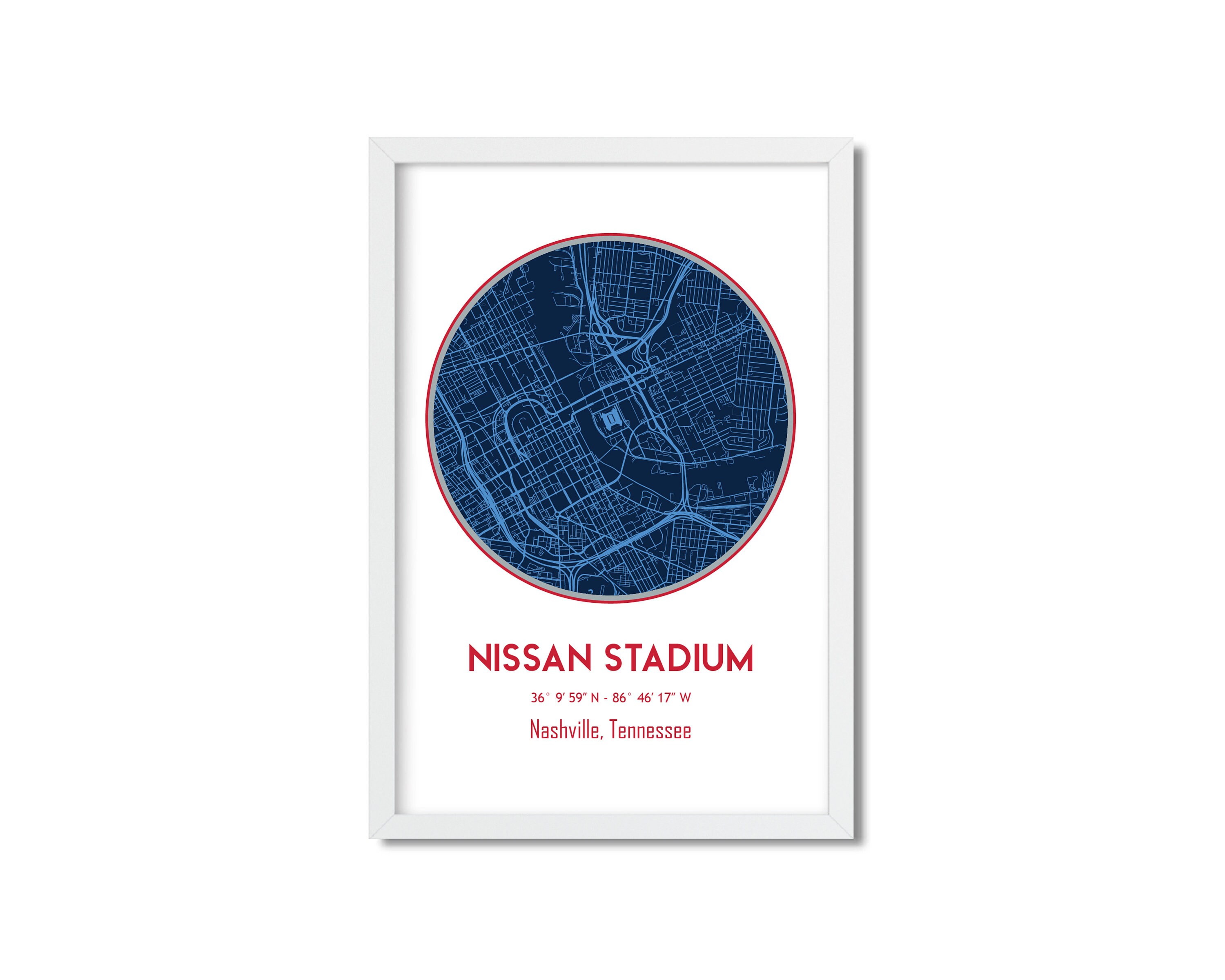 Tennessee Titans, Nissan Stadium Map, Tennessee Titan Art, Titans Print ...