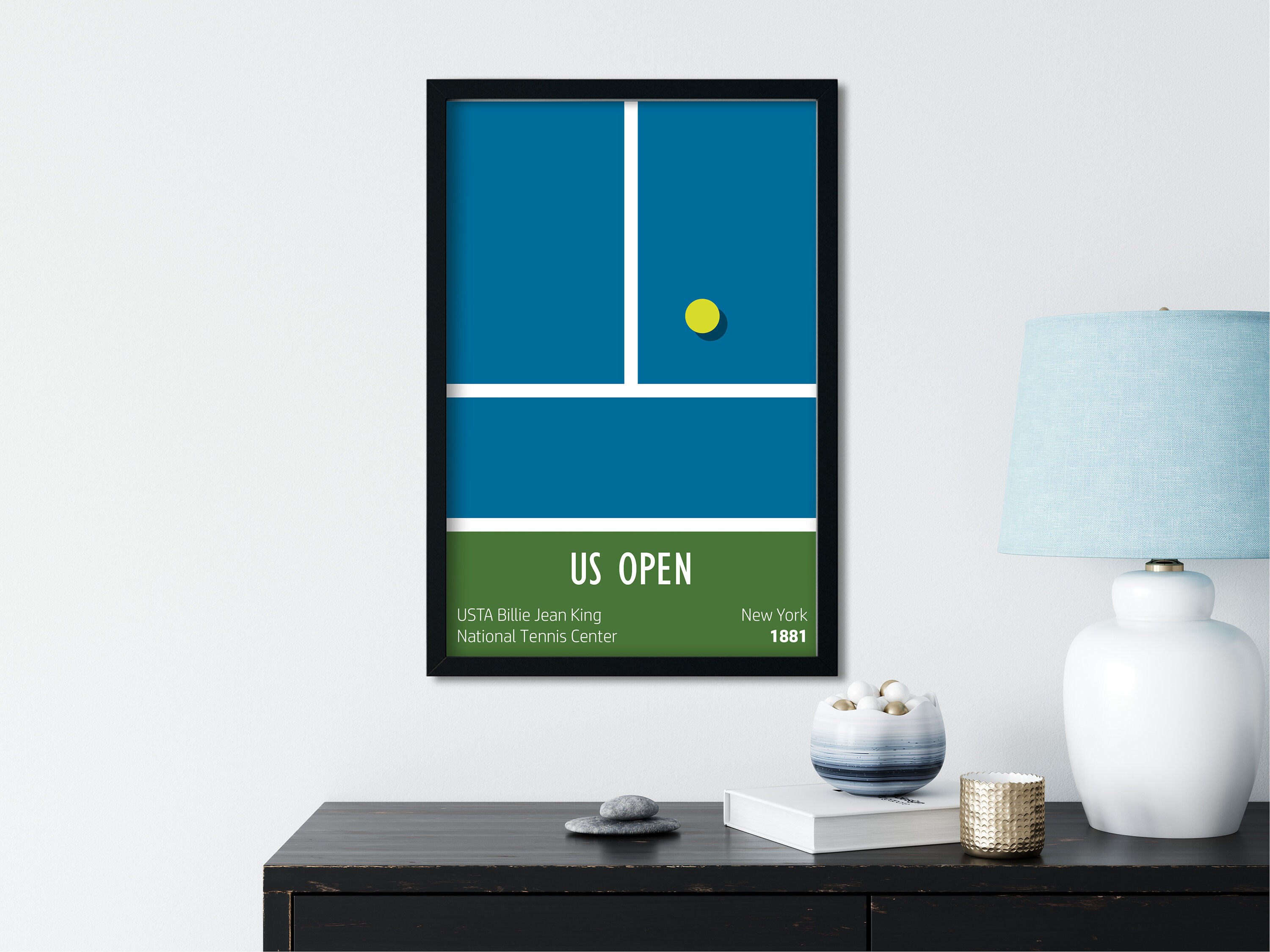 Us Open Poster Sports Art Print Minimalist Print Tennis - Etsy