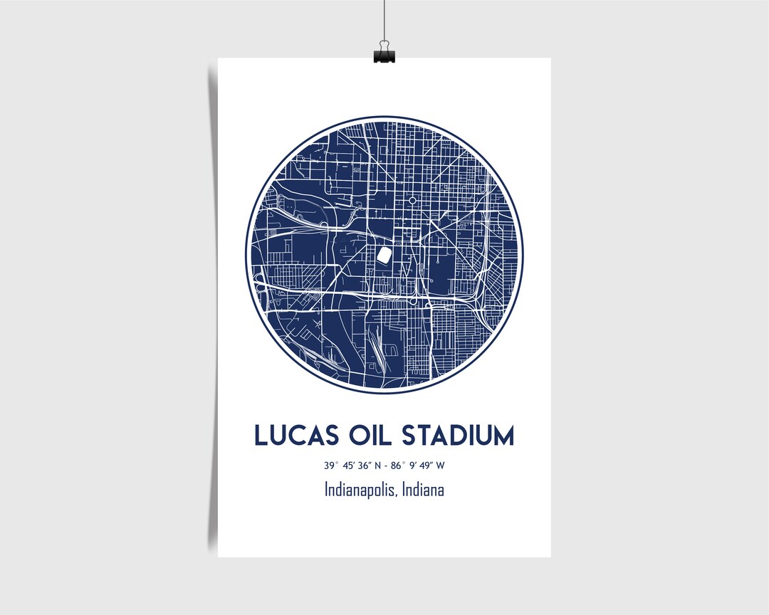 Lucas Oil Stadium, Indianapolis Colts, NFL Stadium Map, Football Art ...