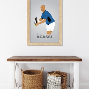 Andre Agassi Print, Grand Slam Art Man Tennis Player ATP Tennis Ranking ...