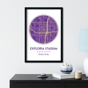 Exploria Stadium Map, Orlando City SC, Sports Fan Gift, Football Poster ...