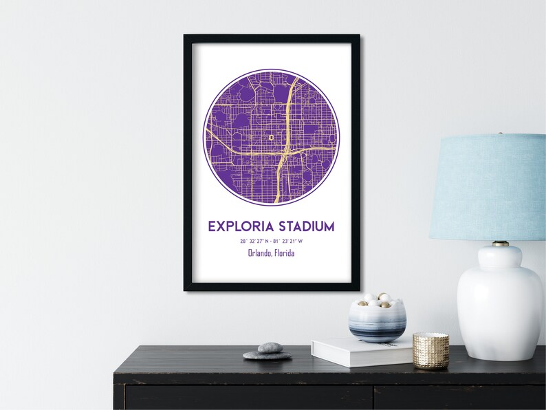 Exploria Stadium Map, Orlando City SC, Sports Fan Gift, Football Poster ...