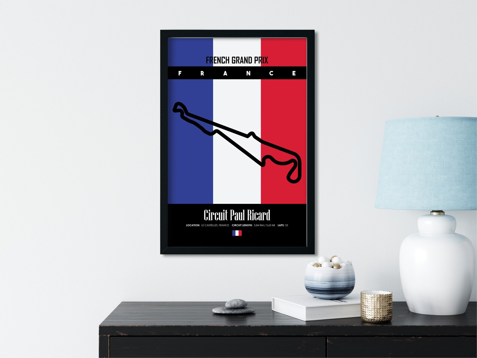 Circuit Paul Ricard, French Grand Prix, Formula 1 Poster, Circuit Map ...