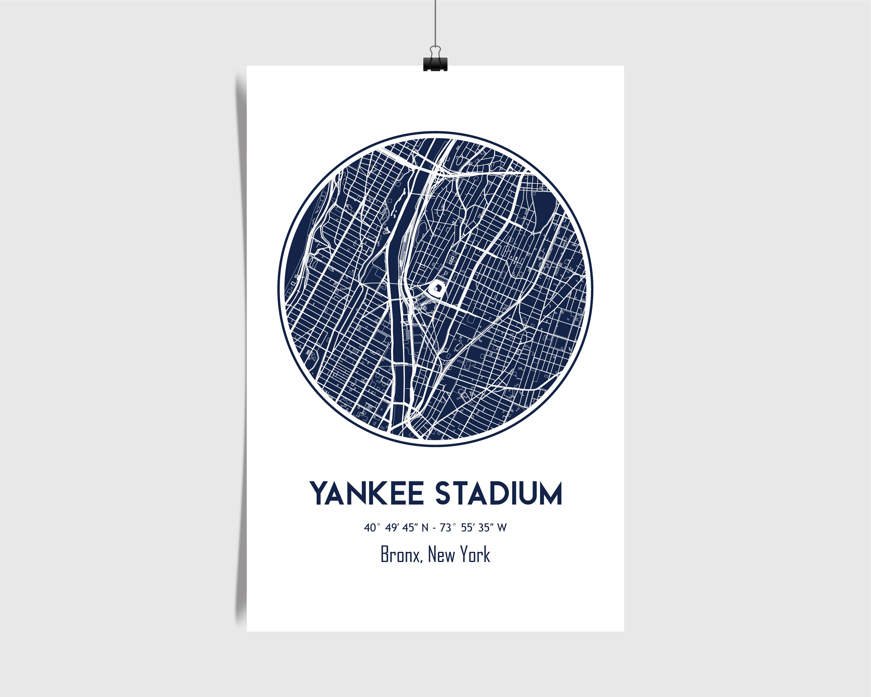 Yankee Stadium Map, New York Yankees, NY Yankees Poster, Yankees Print ...