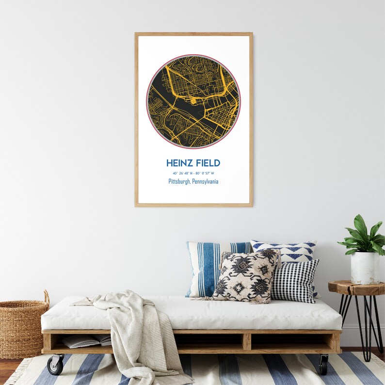 Heinz Field Map, Pittsburgh Steelers, Stadium Map, American Football ...