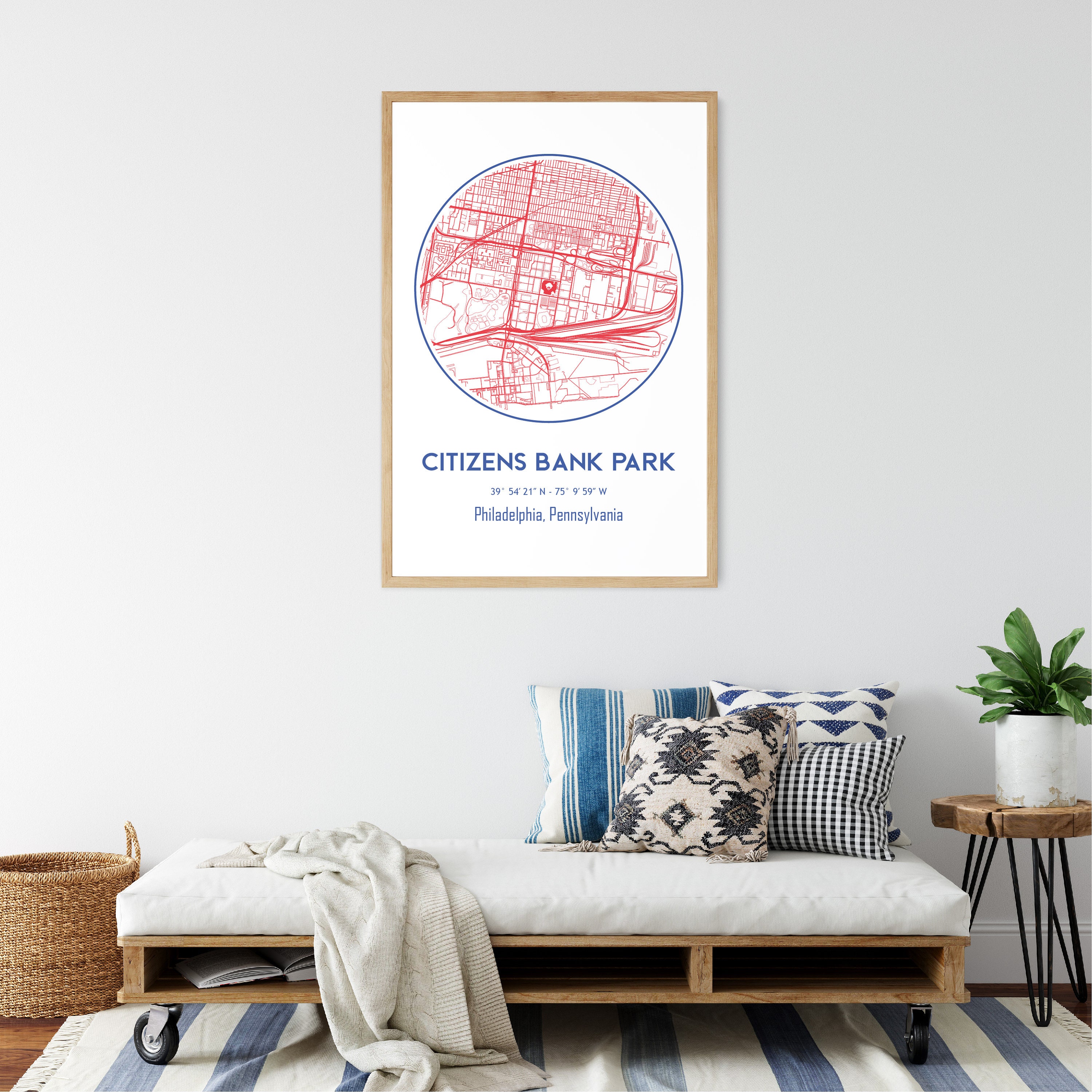 Philadelphia Map Phillies Ballpark Citizens Bank Park Wall - Etsy