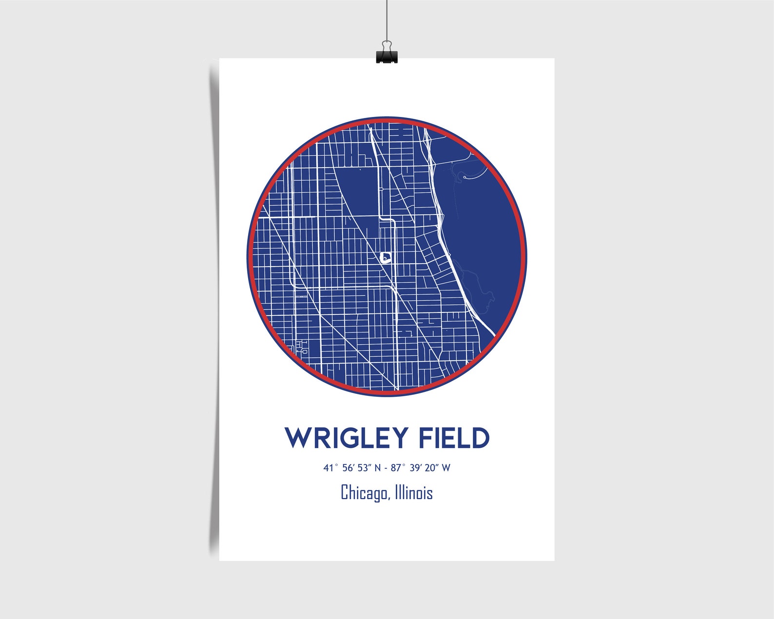 Chicago Cubs Wrigley Field Map Cubs Baseball Chicago Cubs - Etsy