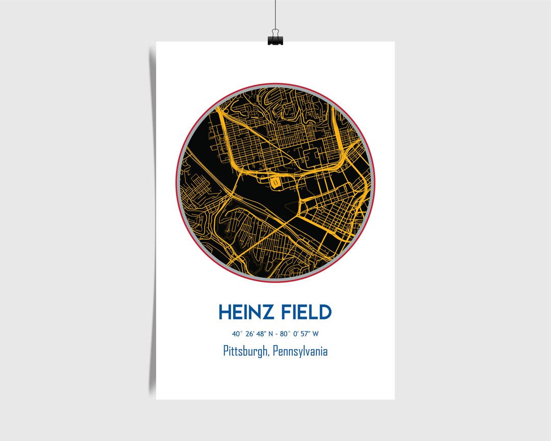 Heinz Field Map, Pittsburgh Steelers, Stadium Map, American Football ...