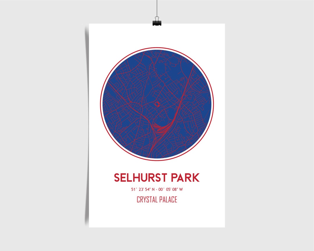 Selhurst Park, Crystal Palace, English Football, London Map, EPL Poster ...