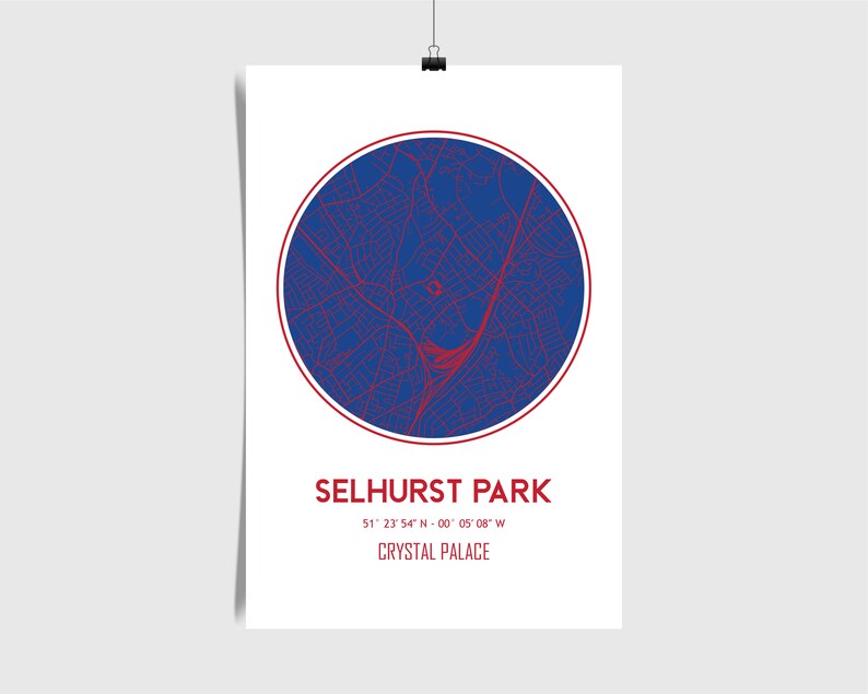 Selhurst Park, Crystal Palace, English Football, London Map, EPL Poster ...