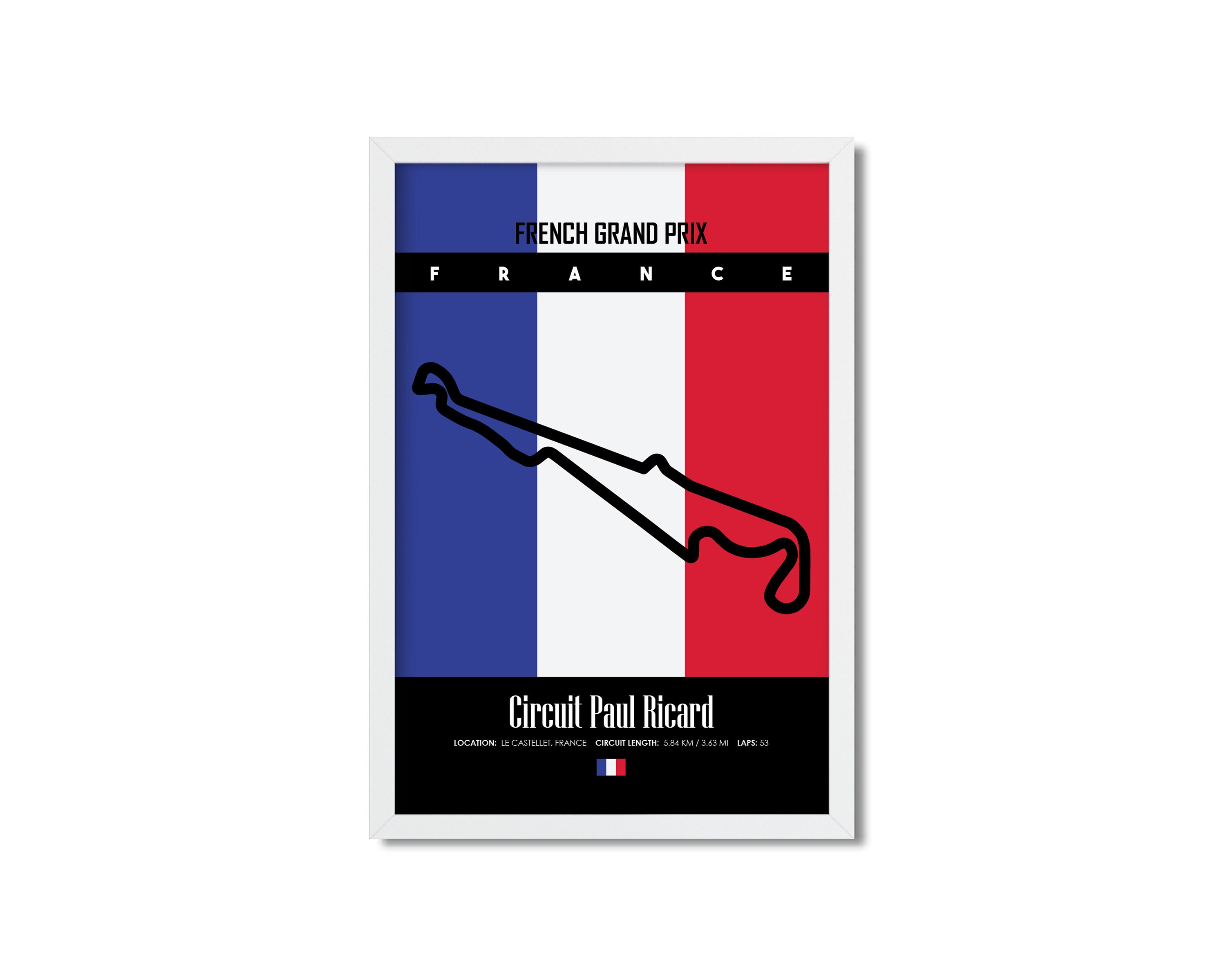 Circuit Paul Ricard, French Grand Prix, Formula 1 Poster, Circuit Map ...