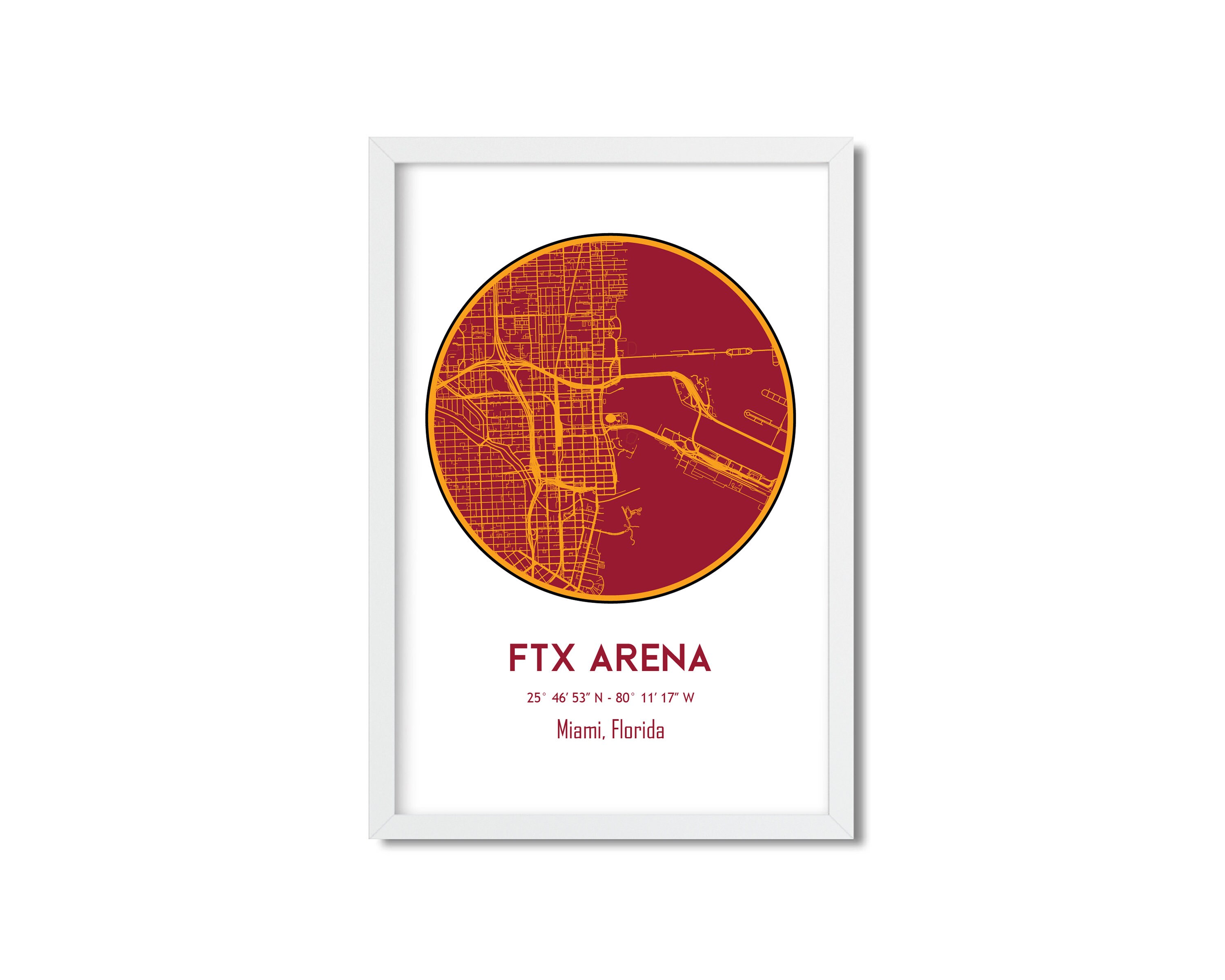 FTX Arena Miami Heat NBA Stadium Map Basketball Art - Etsy
