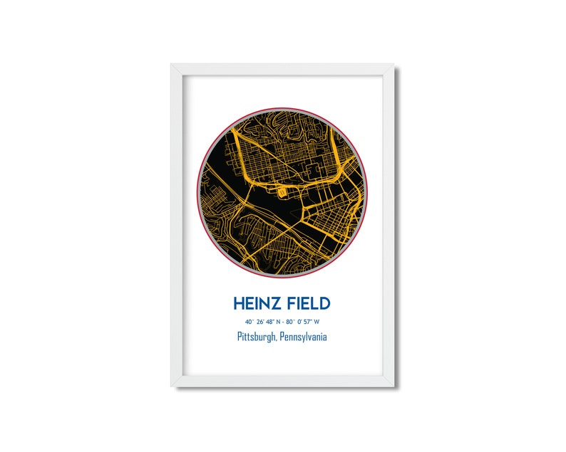 Heinz Field Map, Pittsburgh Steelers, Stadium Map, American Football ...