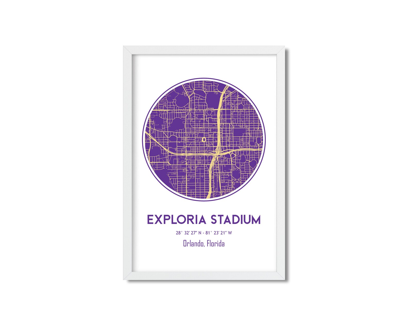 Exploria Stadium Map, Orlando City SC, Sports Fan Gift, Football Poster ...