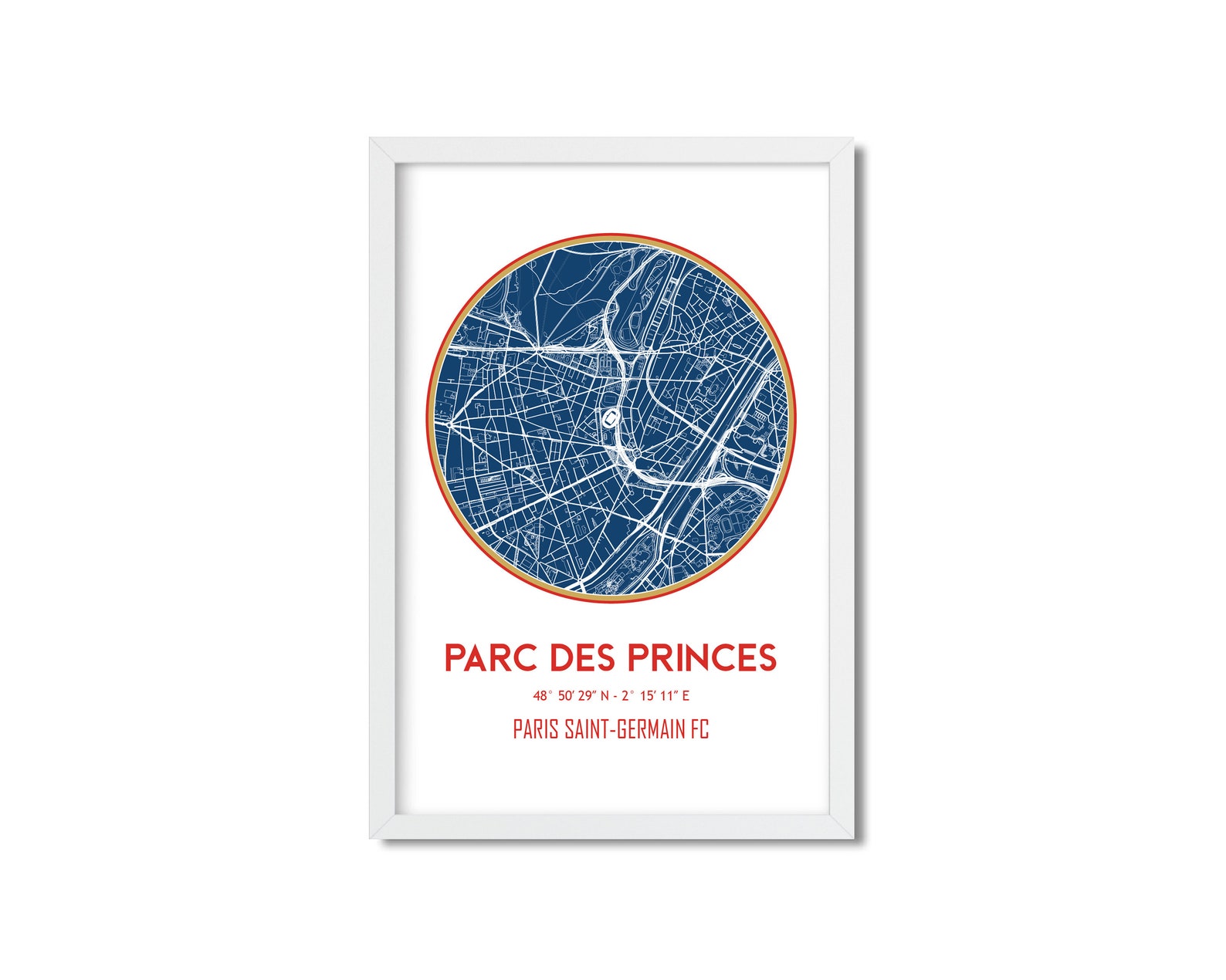 Parc Des Princes Map, Paris Saint-germain, PSG French Football, Soccer ...