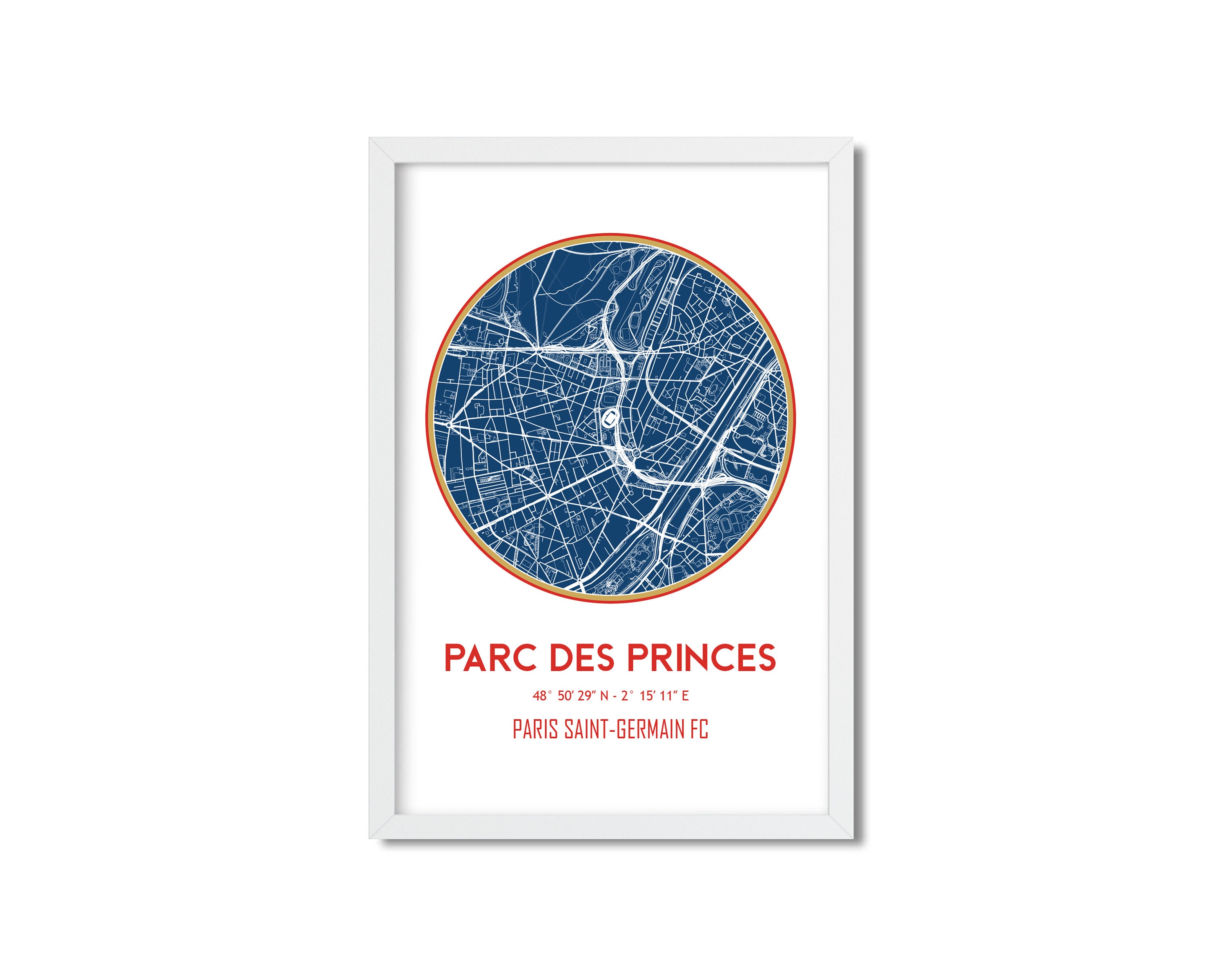 Parc Des Princes Map, Paris Saint-germain, PSG French Football, Soccer ...