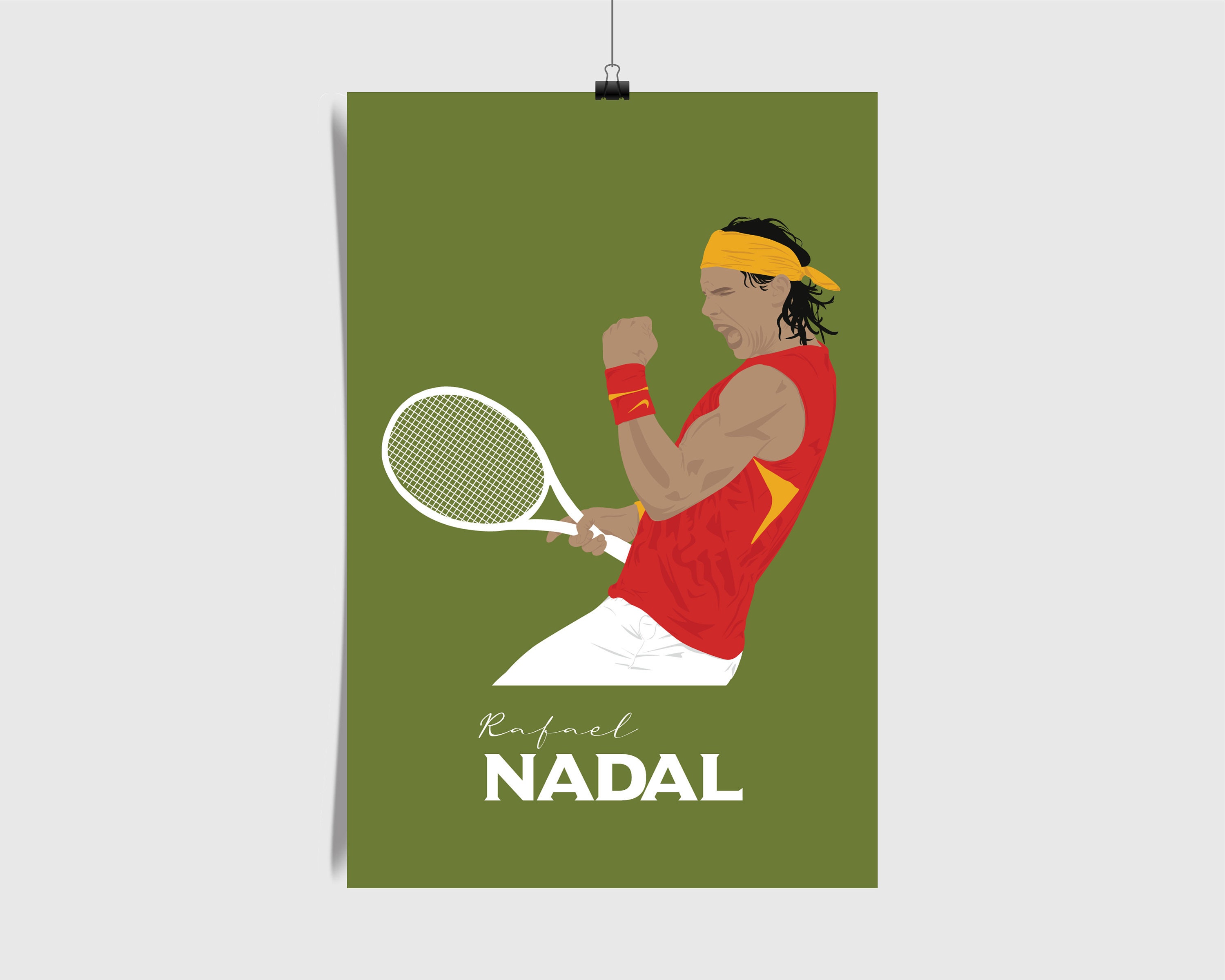 Rafael Nadal Print, Grand Slam Art, Man Tennis Player, ATP Tennis ...
