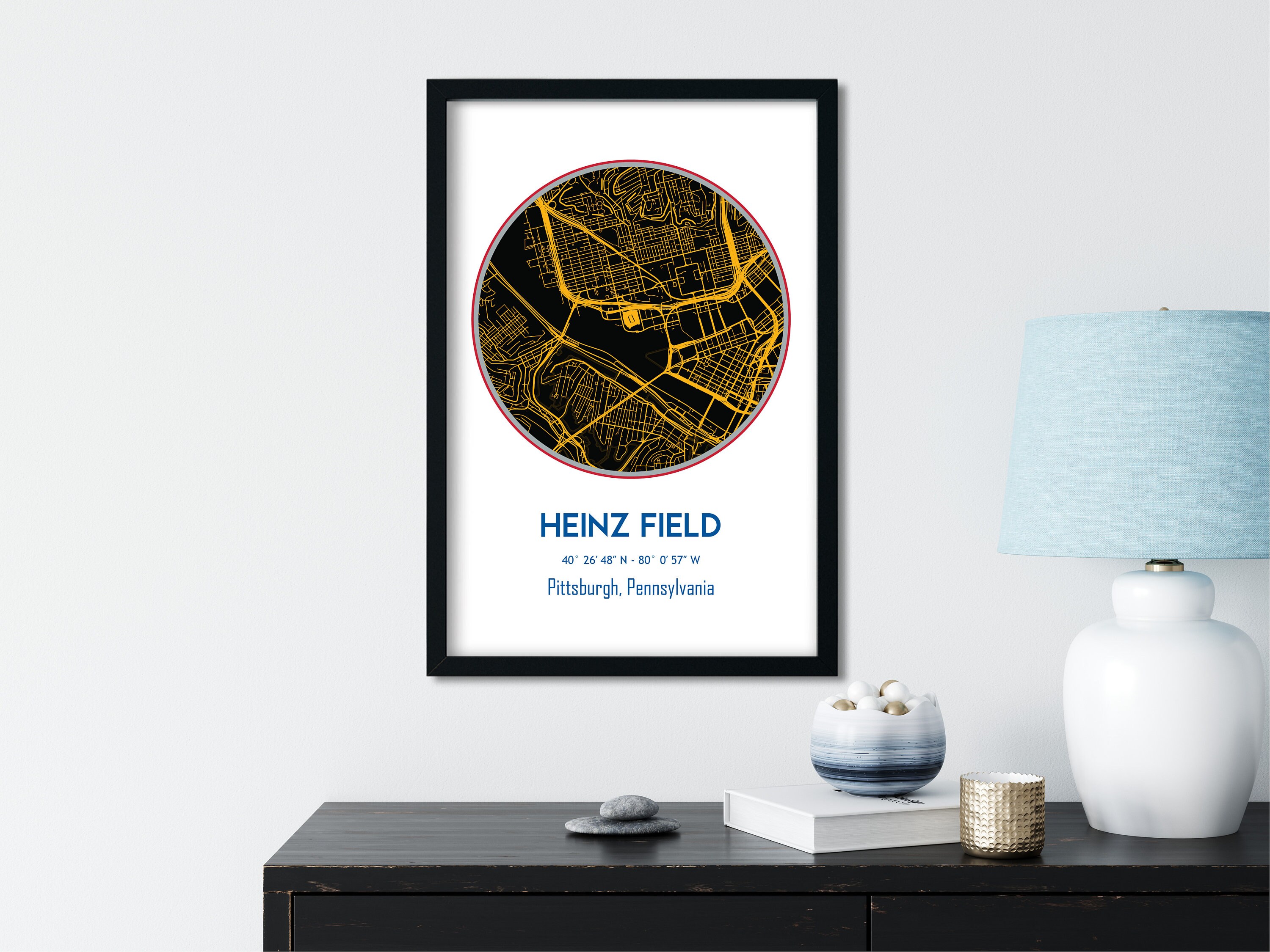 Heinz Field Map, Pittsburgh Steelers, Stadium Map, American Football ...
