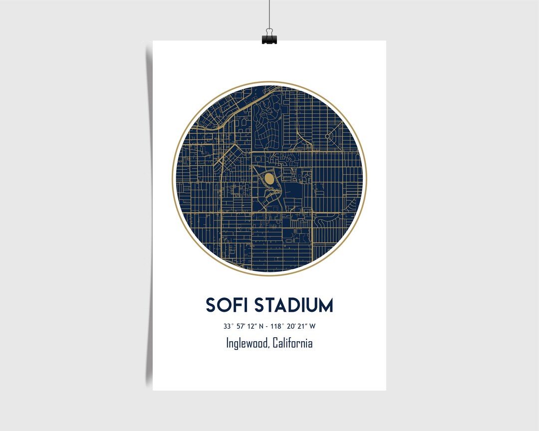 Sofi Stadium, Los Angeles Rams, NFL Stadium Map, Basketball Art ...