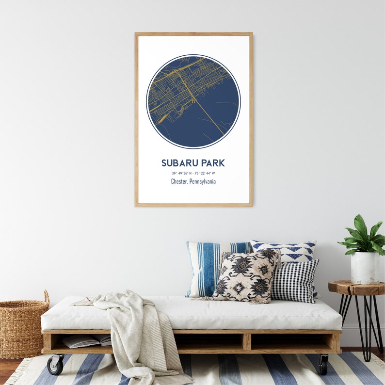 Subaru Park Map Philadelphia Union Sports Fan Gift Football - Etsy