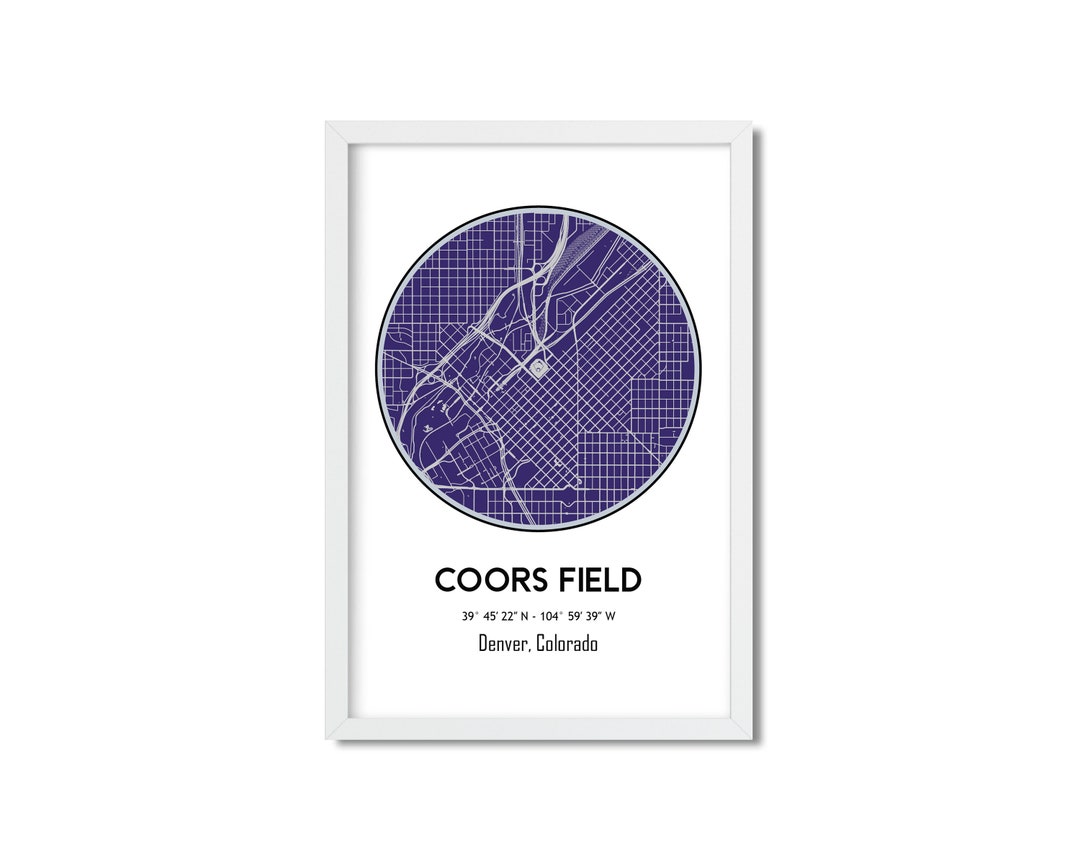 Coors Field, Colorado Rockies, MLB Stadium Map, Baseball Art, Denver ...