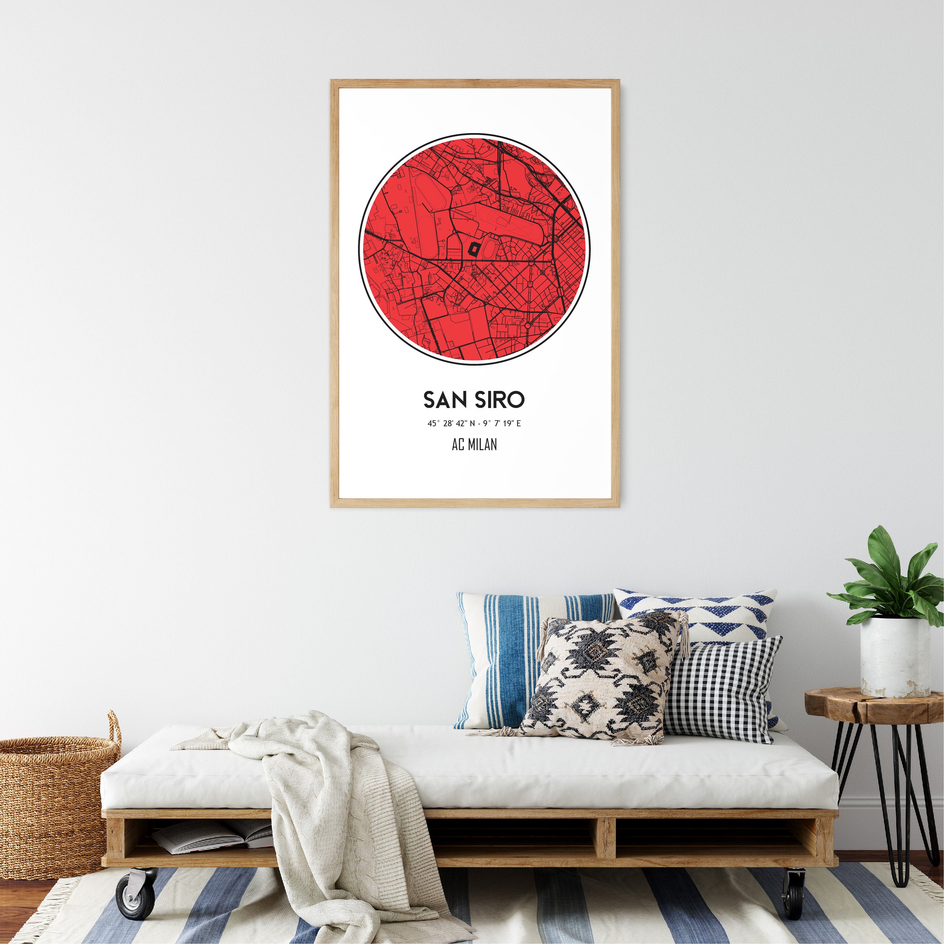 San Siro Map AC Milan Italian Football Soccer Poster Italy - Etsy