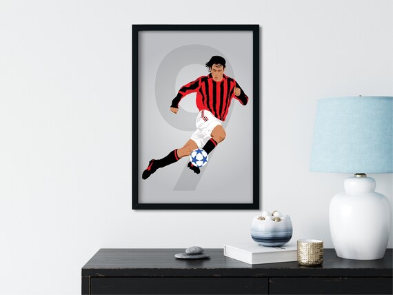 Filippo Inzaghi Soccer Poster Italy Italian Seria A AC | Etsy