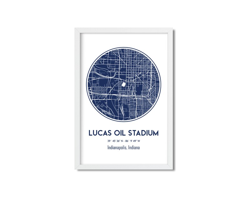 Lucas Oil Stadium, Indianapolis Colts, NFL Stadium Map, Football Art ...